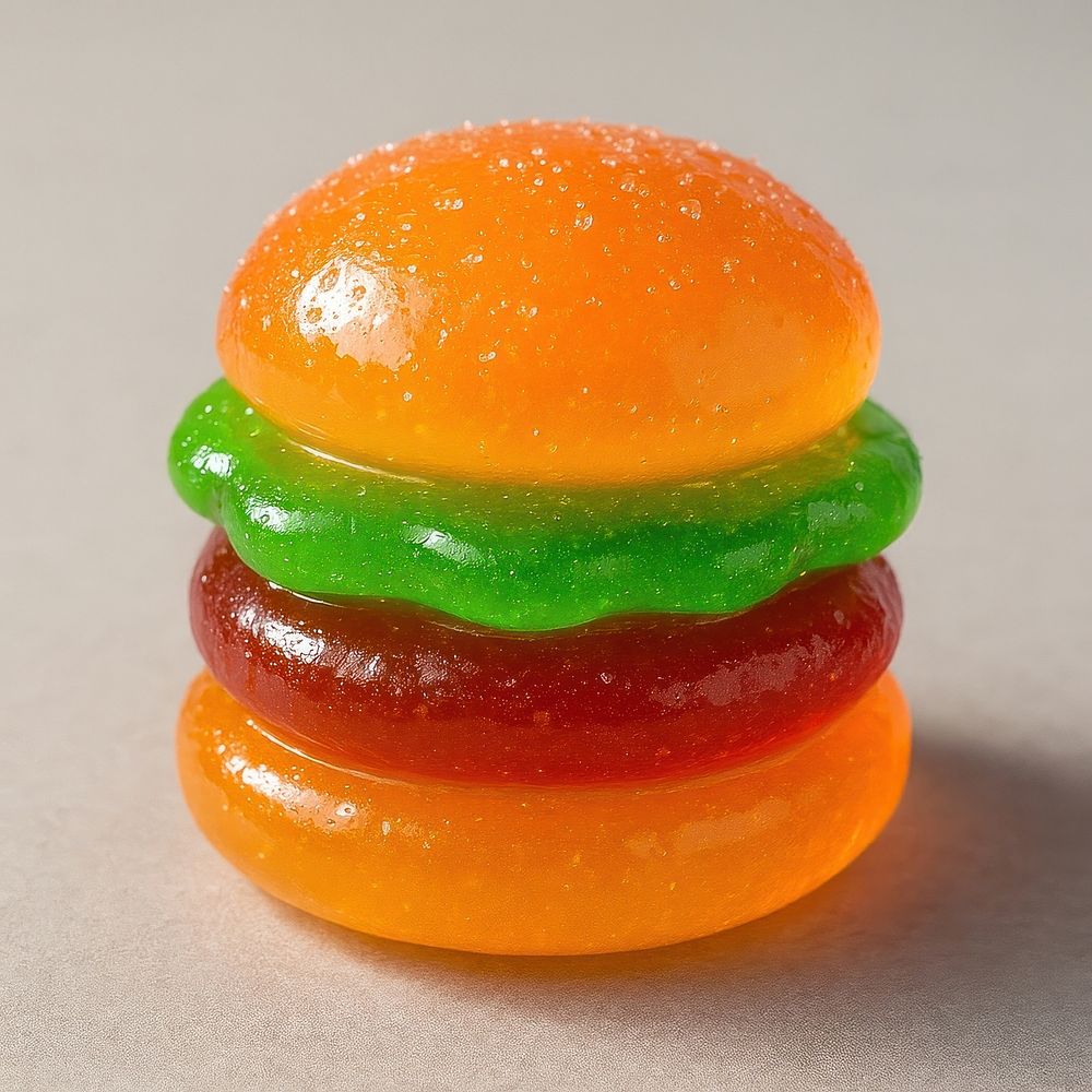 Colorful gummy burger candy. | Free Photo Illustration - rawpixel