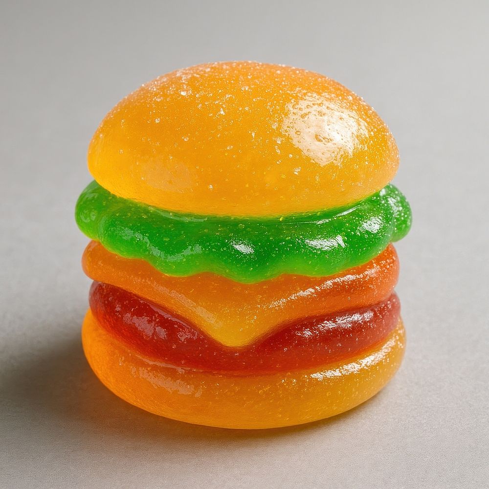 Colorful gummy burger candy illustration | Free Photo Illustration ...
