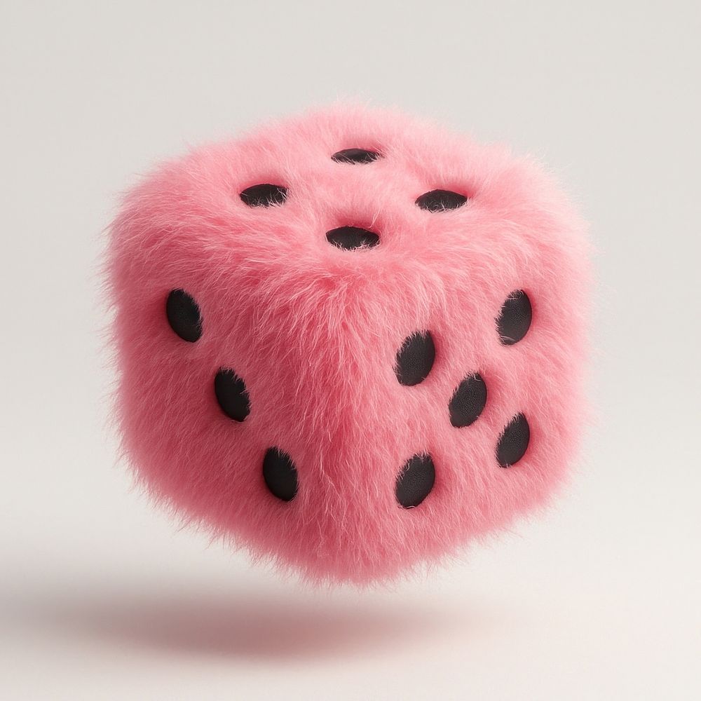 Fluffy pink dice illustration | Free Photo Illustration - rawpixel