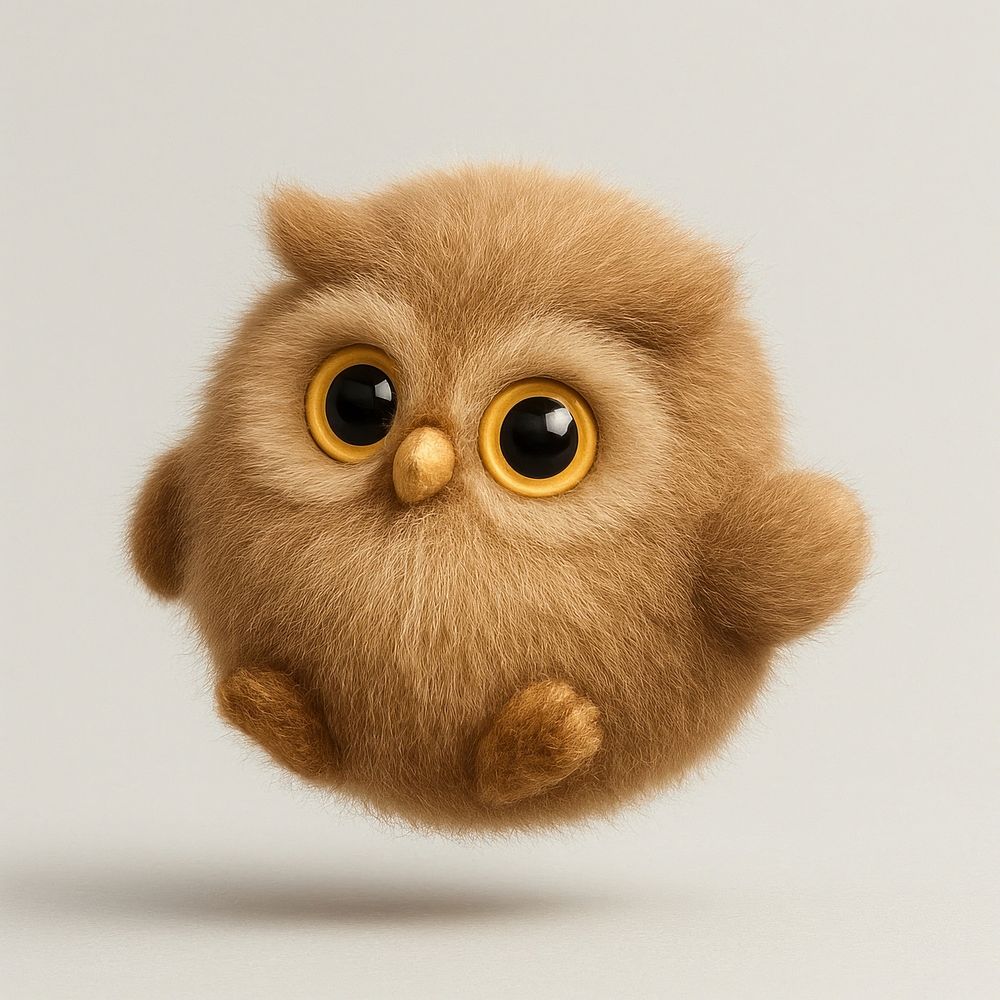 Cute fluffy round owl illustration | Free Photo Illustration - rawpixel