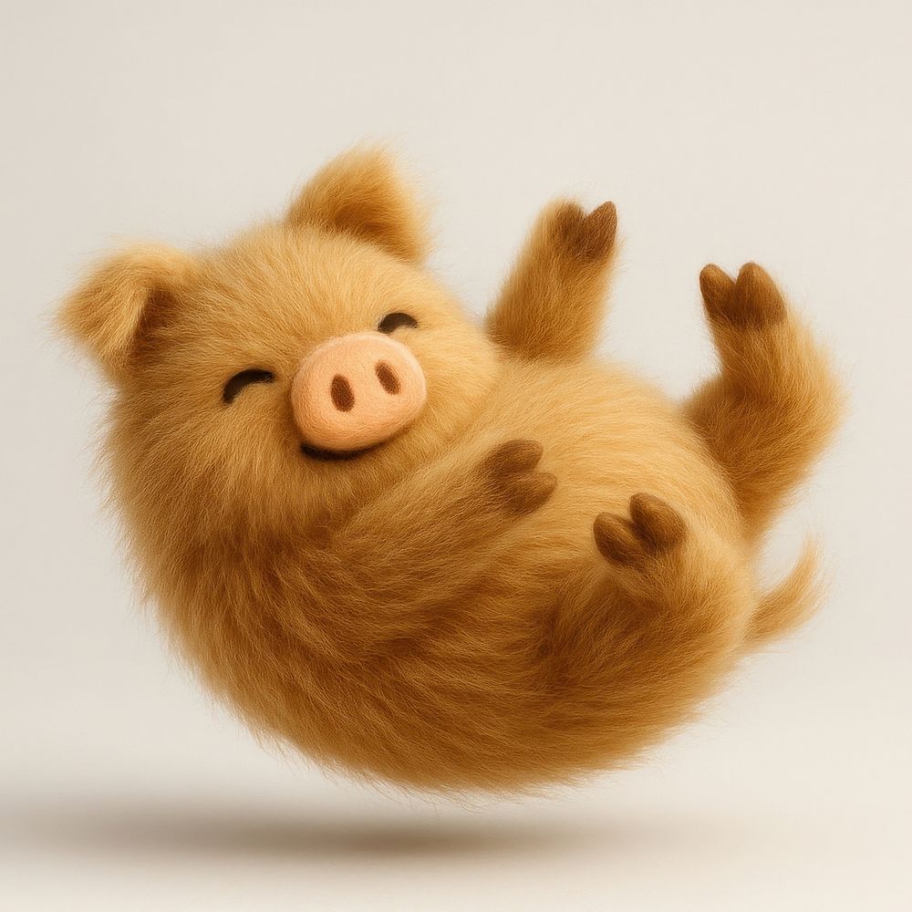 Cute fluffy pig illustration | Free Photo Illustration - rawpixel