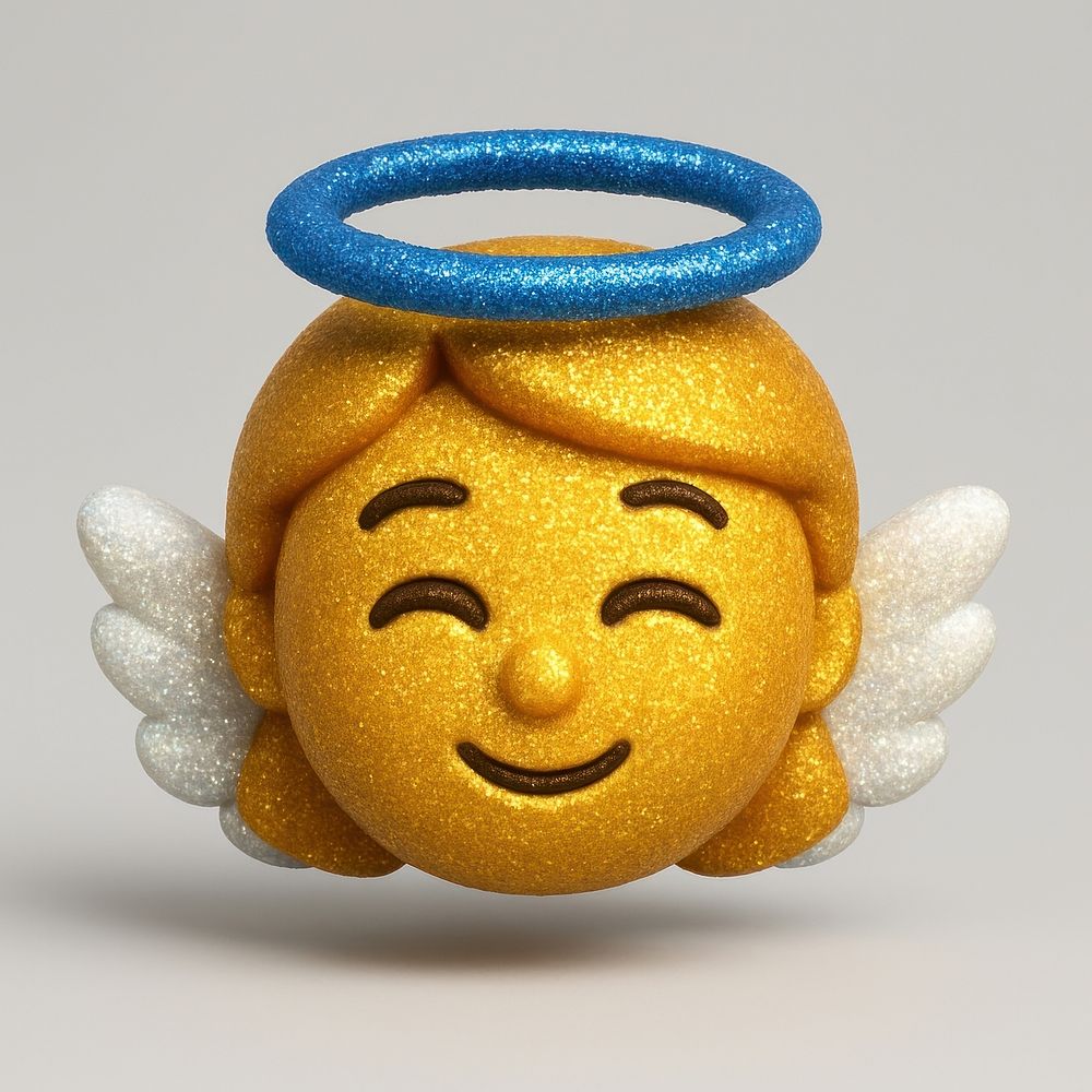 Smiling angel emoji illustration | Free Photo Illustration - rawpixel