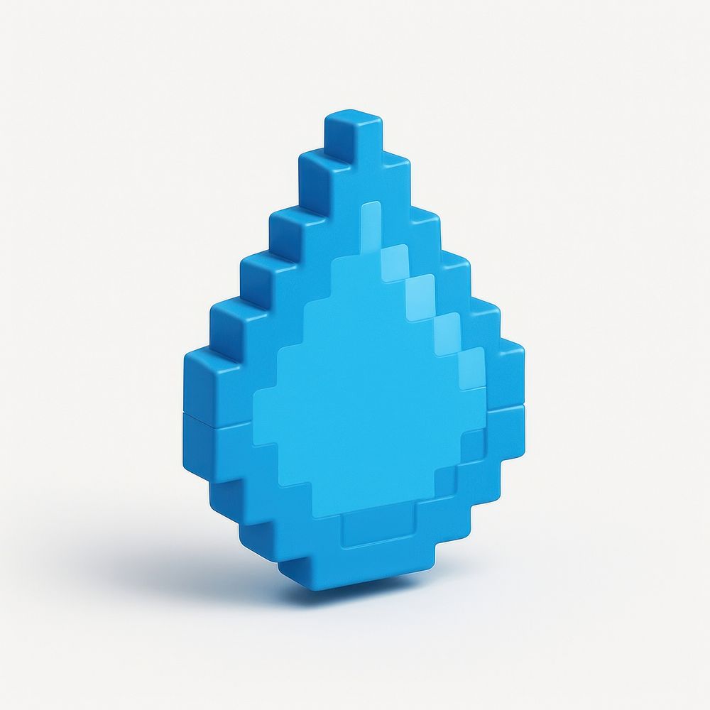 Pixelated blue water droplet | Free Photo Illustration - rawpixel