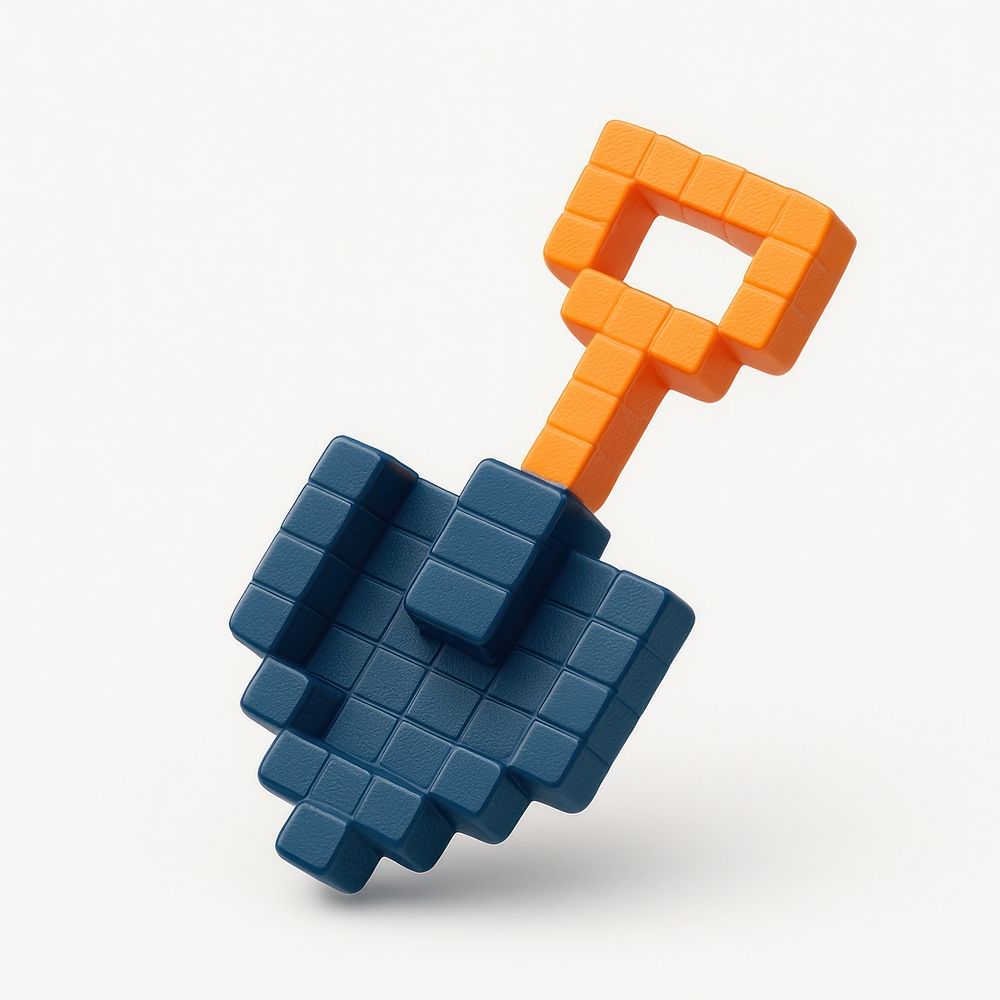 Pixelated toy shovel design. | Free Photo Illustration - rawpixel