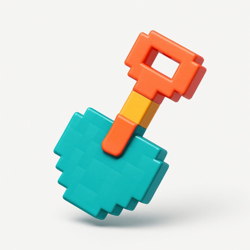 Pixelated toy shovel illustration. | Free Photo Illustration - rawpixel
