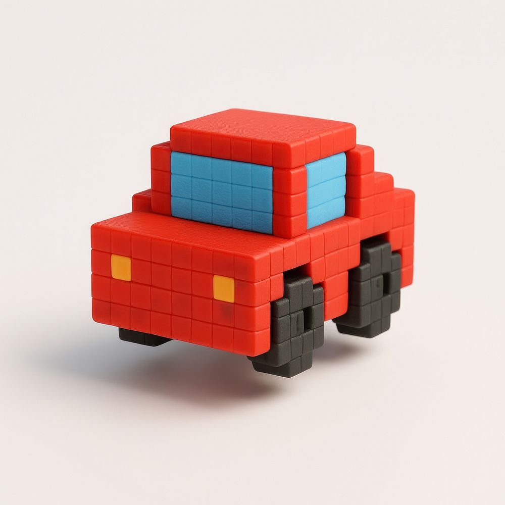 Pixelated toy car illustration | Free Photo Illustration - rawpixel