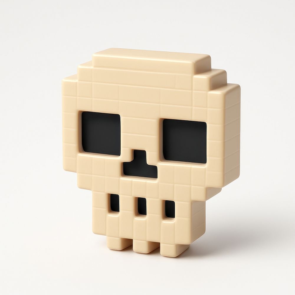 Pixelated skull toy design | Free Photo Illustration - rawpixel