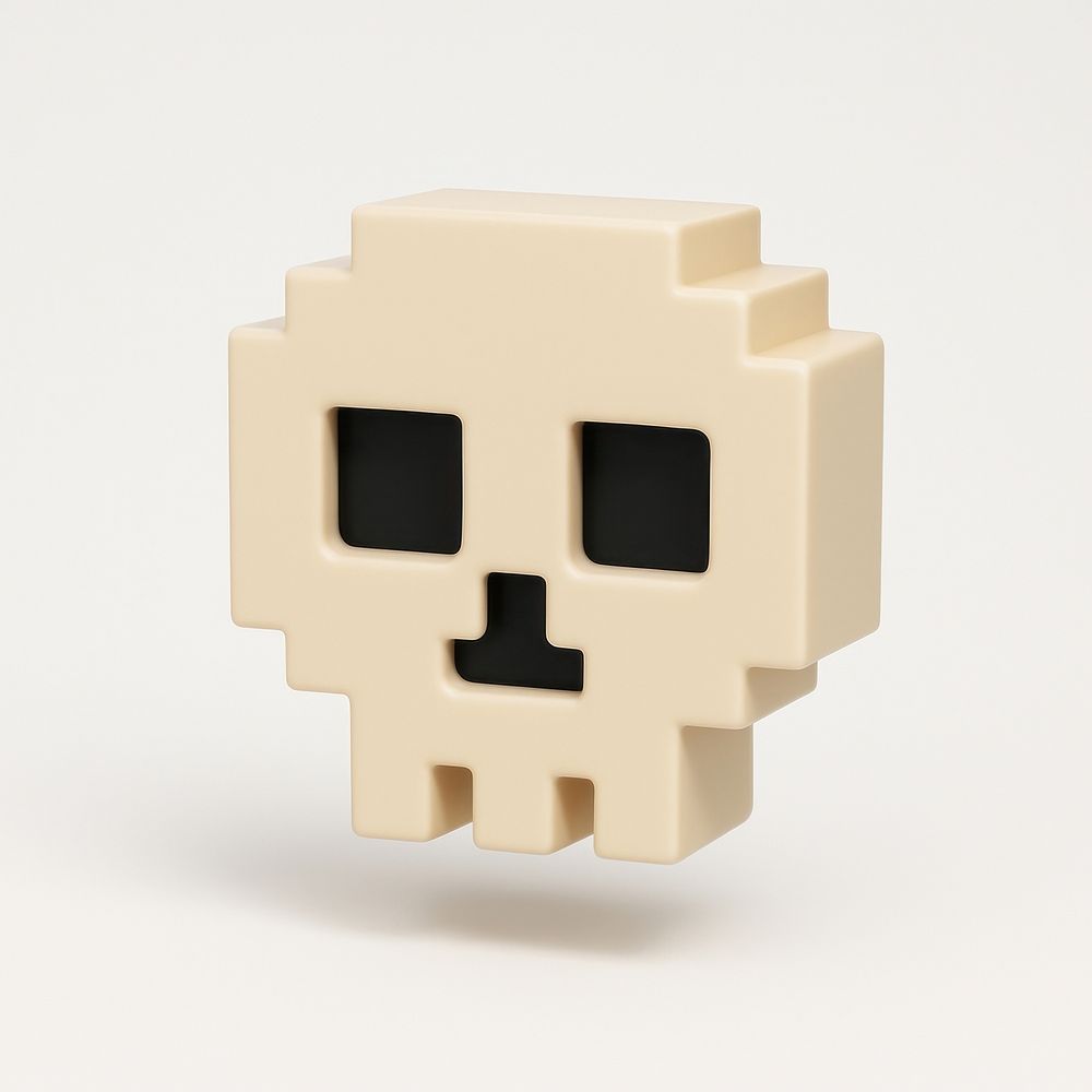 Pixelated skull toy design | Free Photo Illustration - rawpixel