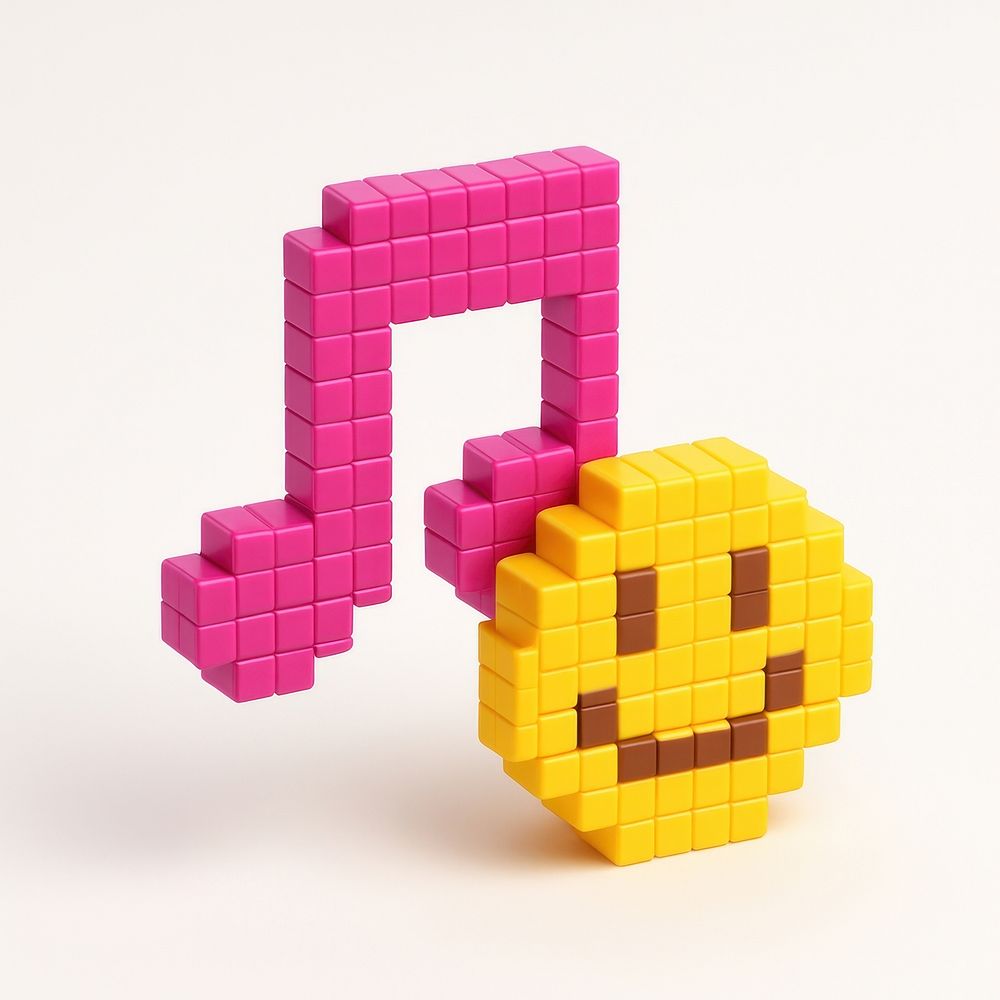 Pixelated music note emoji | Free Photo Illustration - rawpixel