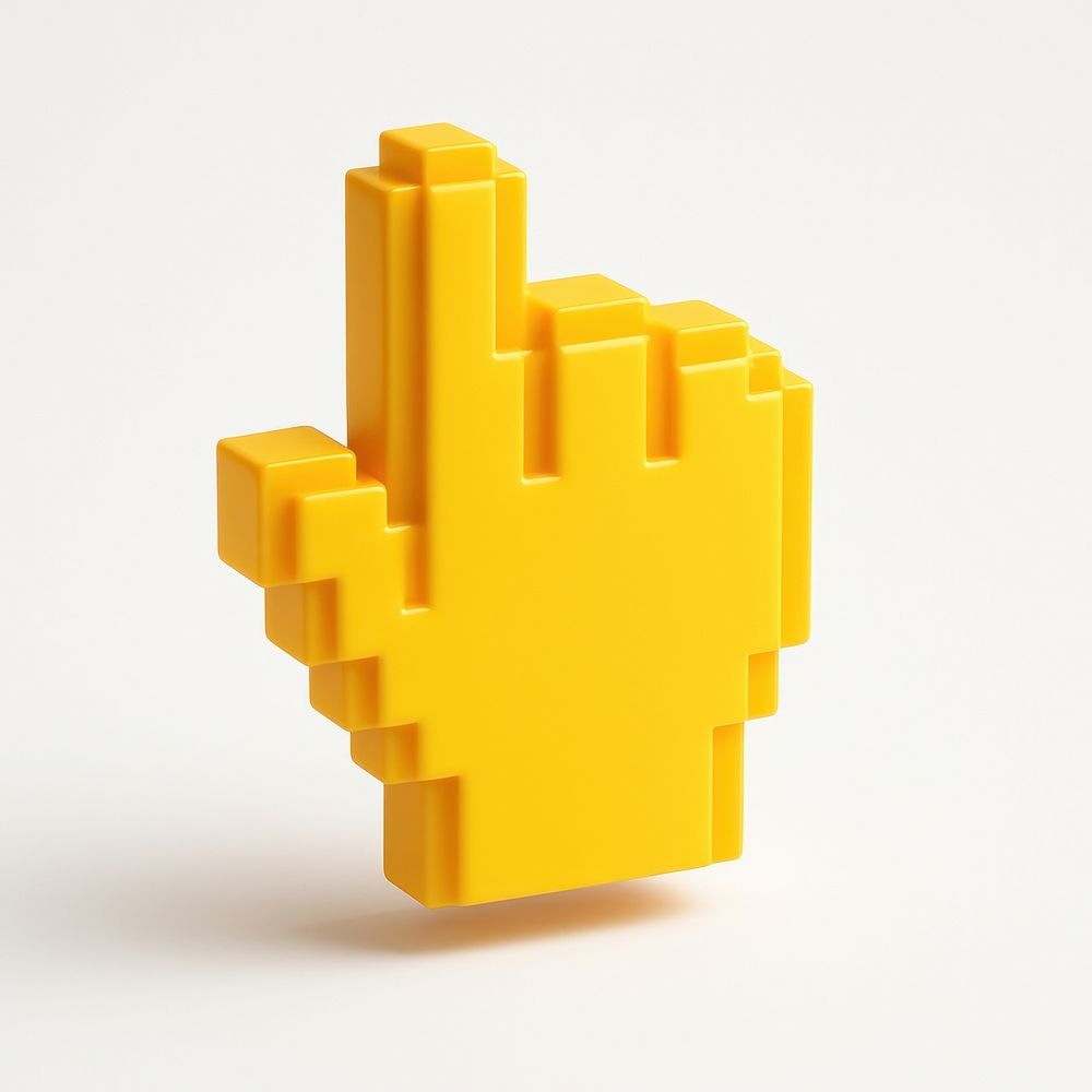 Pixelated yellow hand icon | Free Photo Illustration - rawpixel