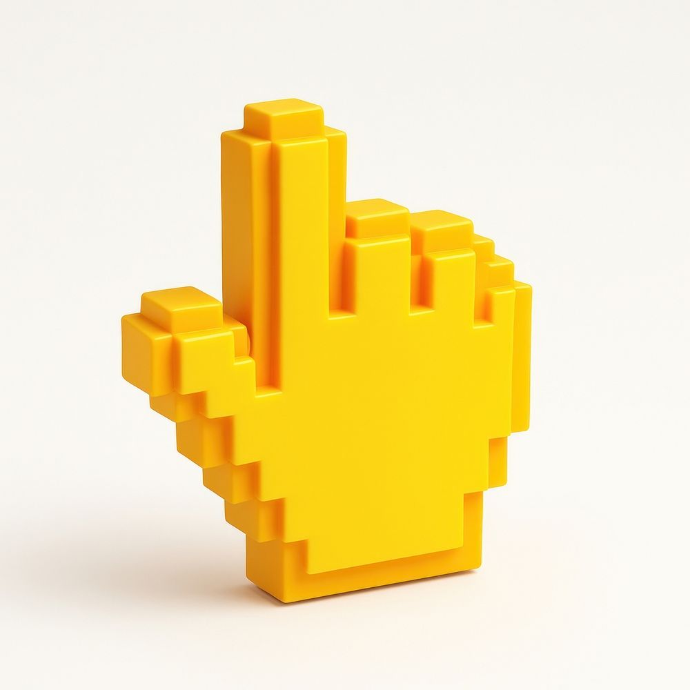 Pixelated yellow hand icon | Free Photo Illustration - rawpixel