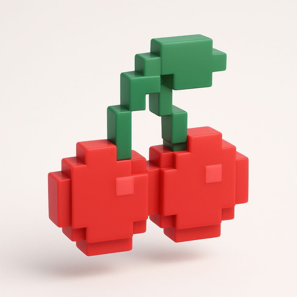 Pixelated cherries digital art | Free Photo Illustration - rawpixel