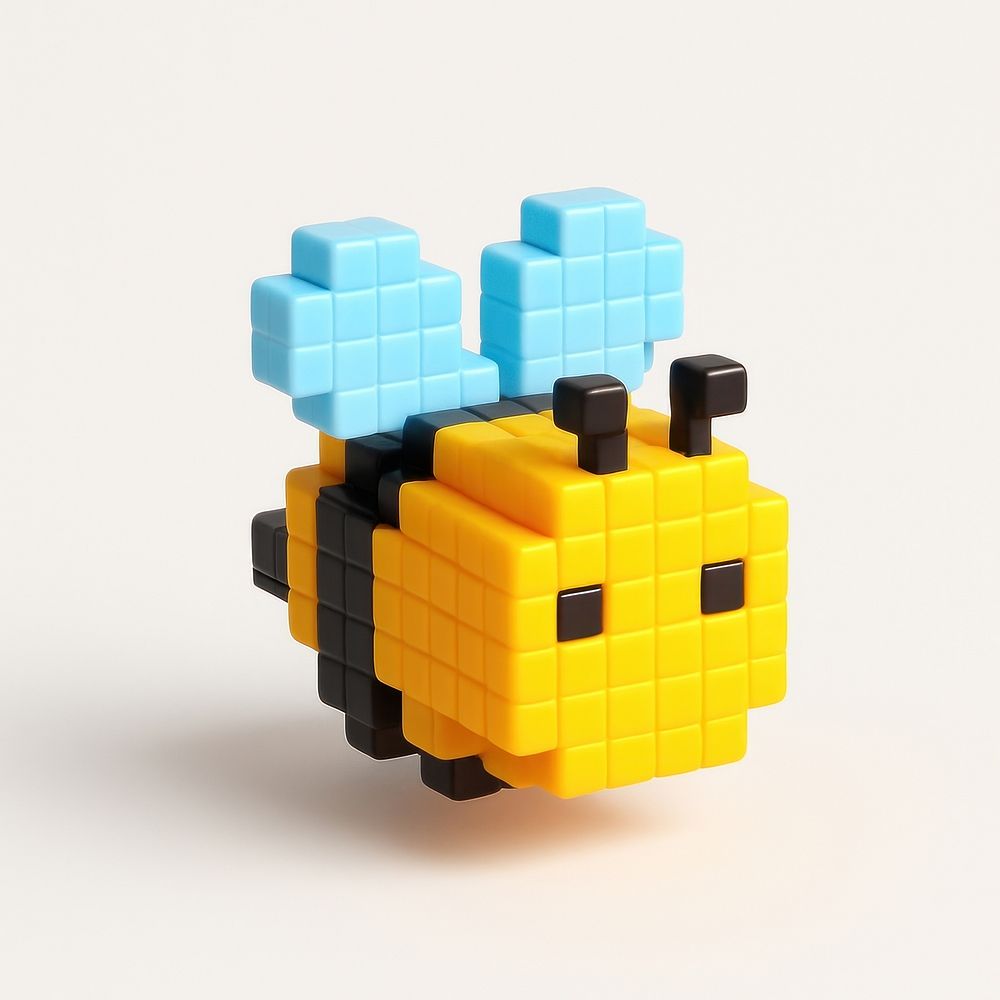 Pixelated bee toy design | Free Photo Illustration - rawpixel