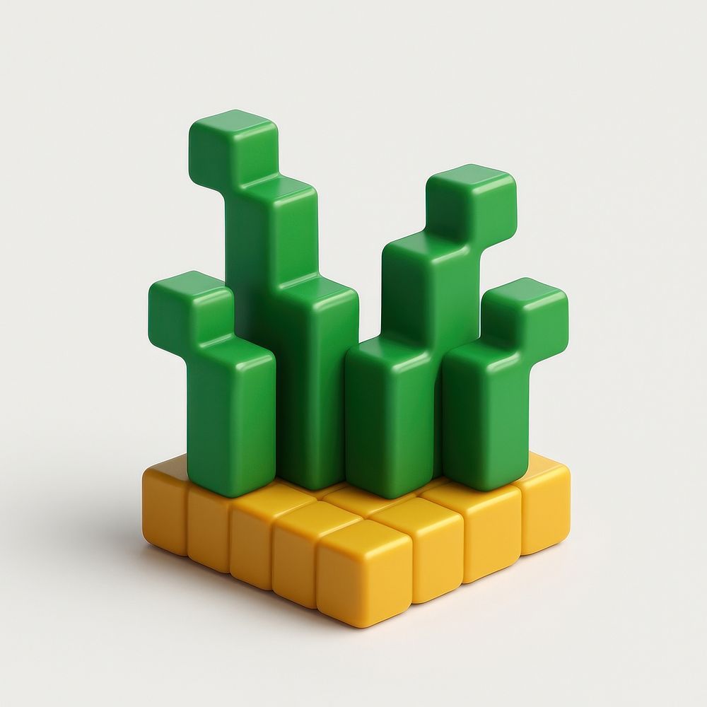 Blocky pixelated plant art | Free Photo Illustration - rawpixel