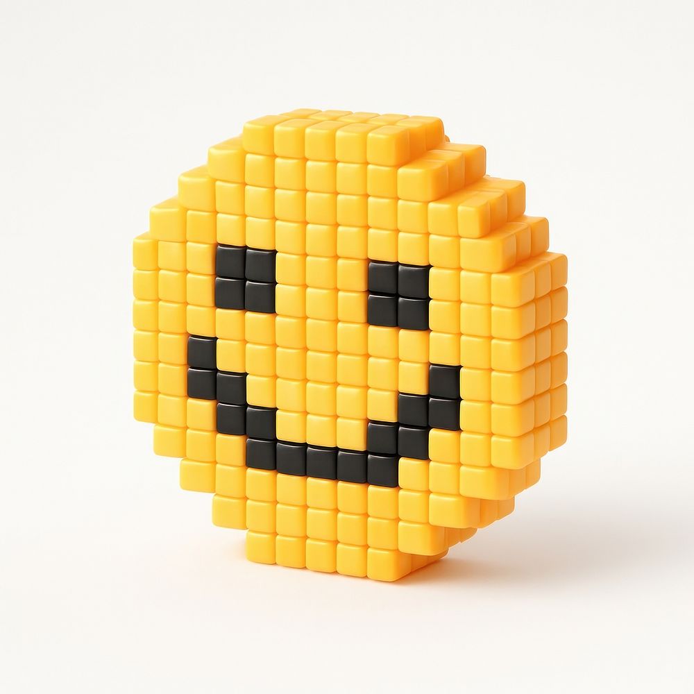 Pixelated smiley face cube | Free Photo Illustration - rawpixel