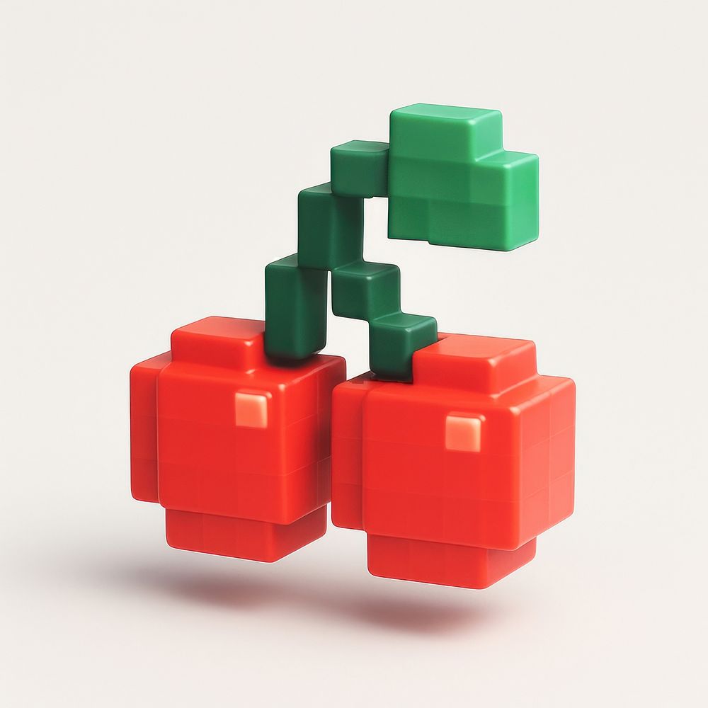 Pixelated cherries digital art | Free Photo Illustration - rawpixel