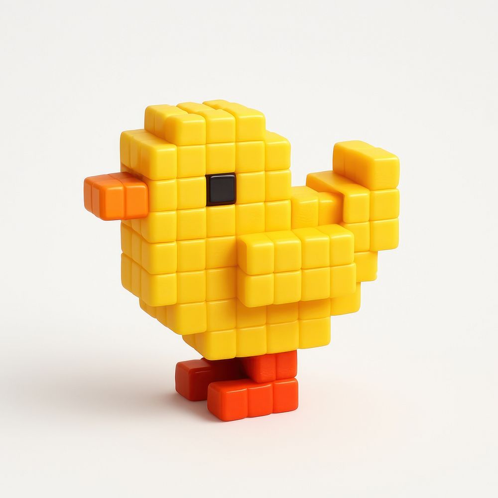 Pixelated yellow duckling toy | Free Photo Illustration - rawpixel