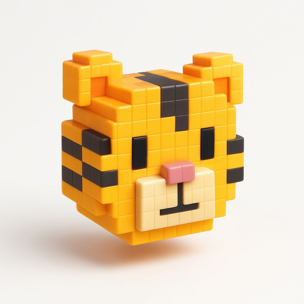 Pixelated tiger head illustration | Free Photo Illustration - rawpixel