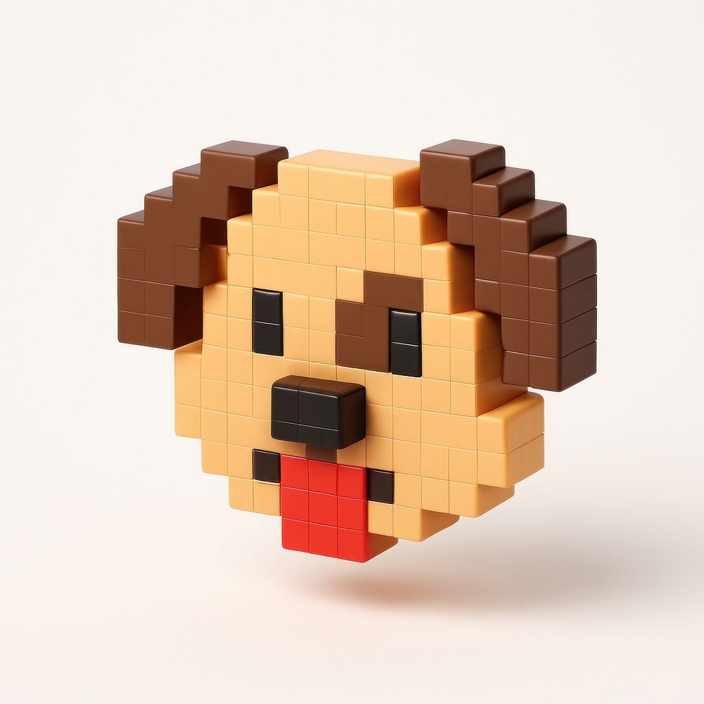 Pixelated dog face illustration | Free Photo Illustration - rawpixel