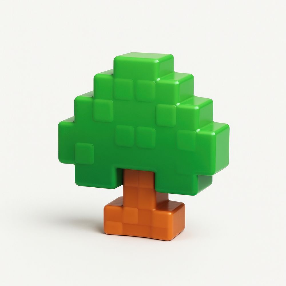 Pixelated toy tree illustration. | Free Photo Illustration - rawpixel