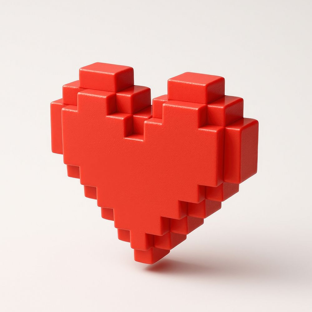 Pixelated heart design illustration. | Free Photo Illustration - rawpixel