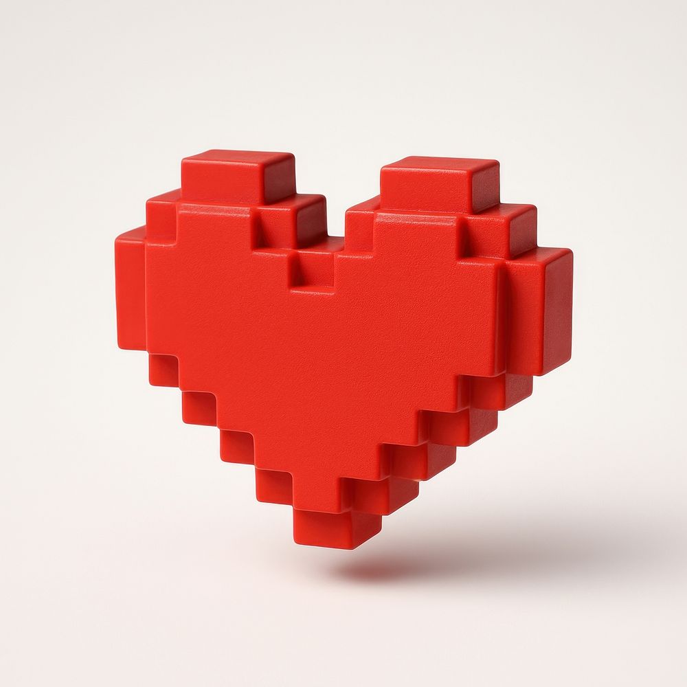 Pixelated red heart illustration | Free Photo Illustration - rawpixel