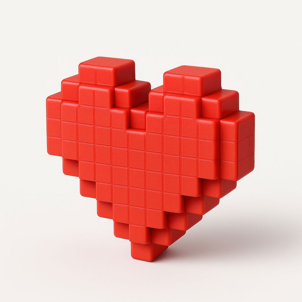 Pixelated red heart illustration | Free Photo Illustration - rawpixel