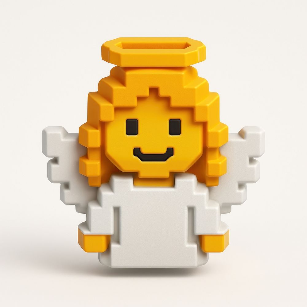 Pixelated angelic figure design. | Free Photo Illustration - rawpixel