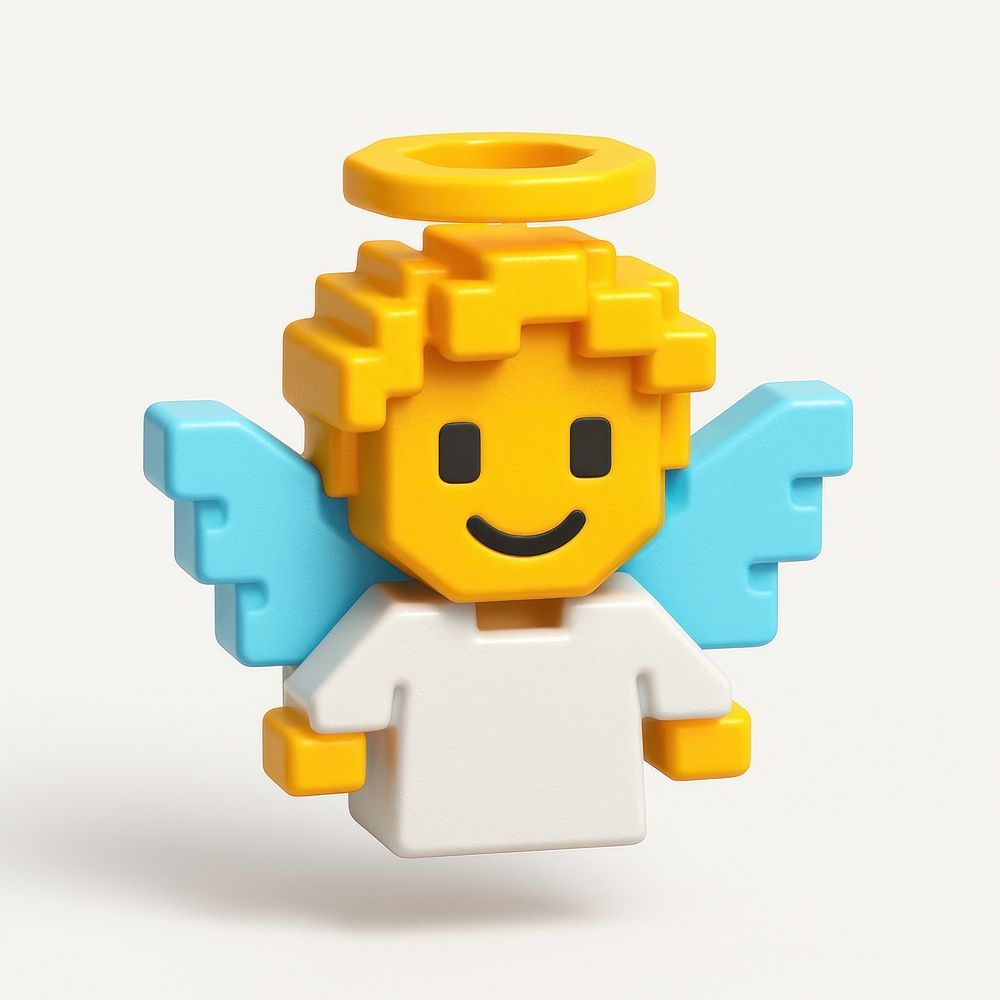Playful angelic toy figure | Free Photo Illustration - rawpixel