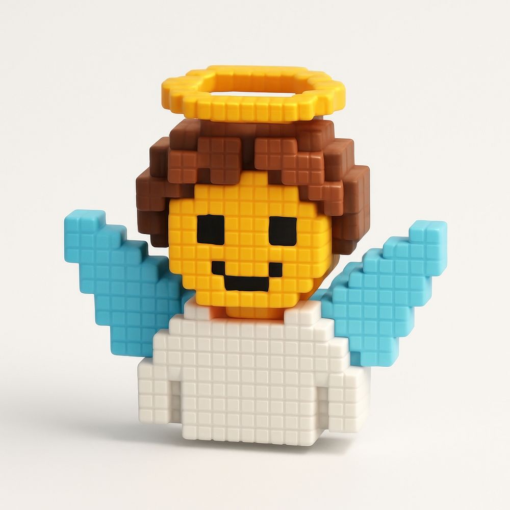 Pixelated angel emoji art. | Free Photo Illustration - rawpixel