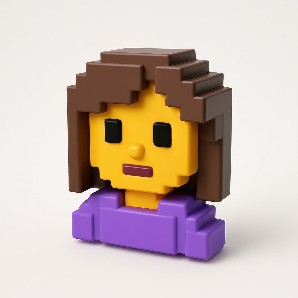 Pixelated 3D female avatar | Free Photo Illustration - rawpixel