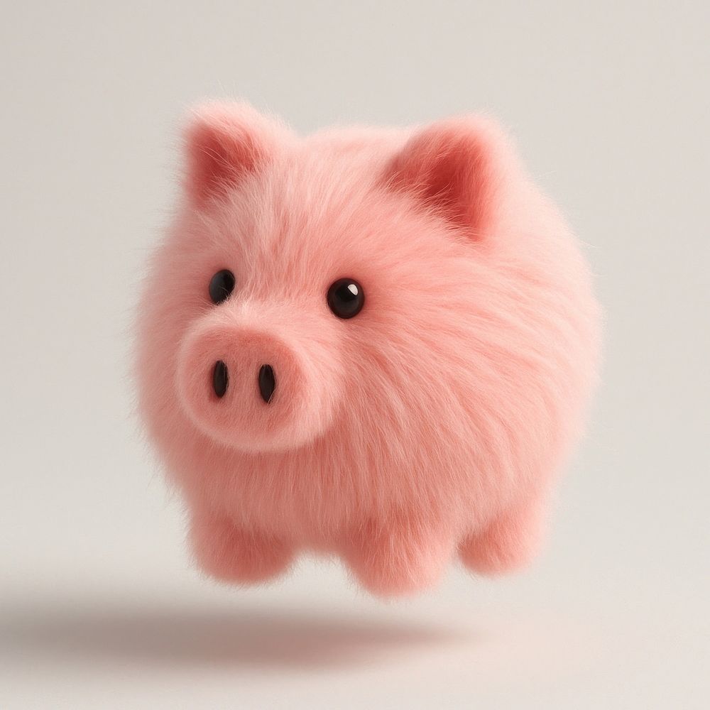 Fluffy pink piggy bank illustration | Free Photo Illustration - rawpixel