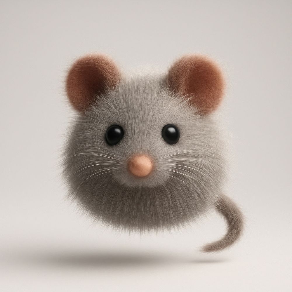 Cute fluffy mouse illustration | Free Photo Illustration - rawpixel