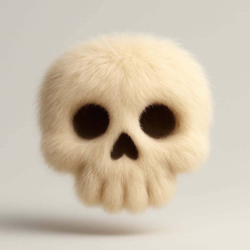 Fluffy skull art illustration | Free Photo Illustration - rawpixel