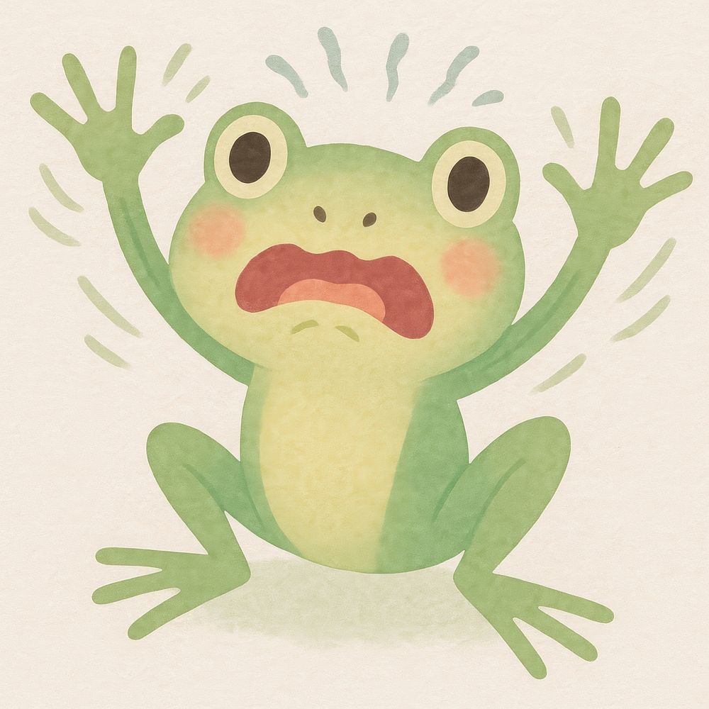 Surprised cartoon frog illustration. | Free Photo Illustration - rawpixel