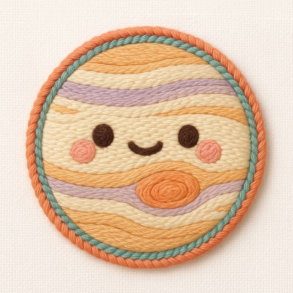 Cute embroidered planet patch | Free Photo - rawpixel