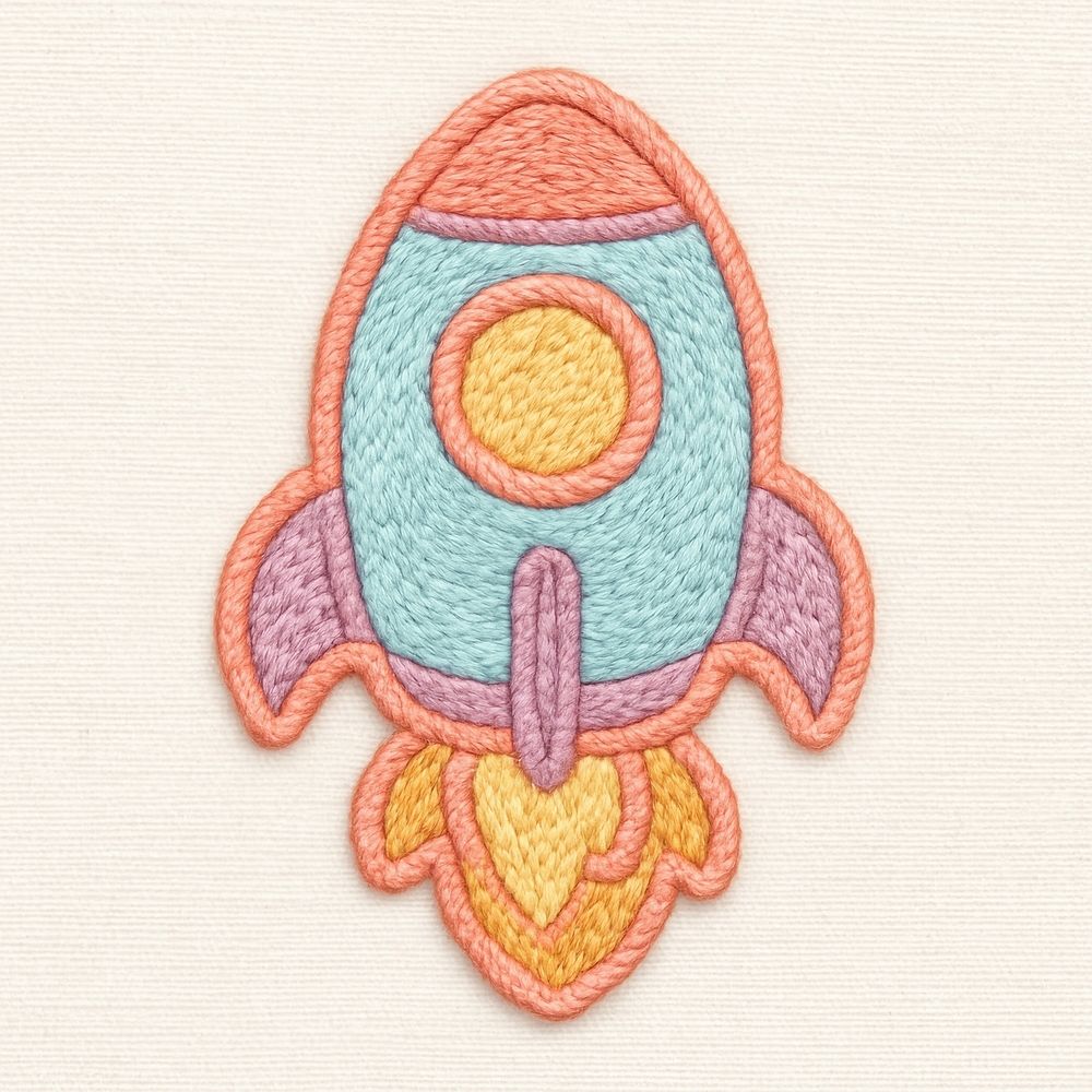 Colorful embroidered rocket design | Free Photo - rawpixel