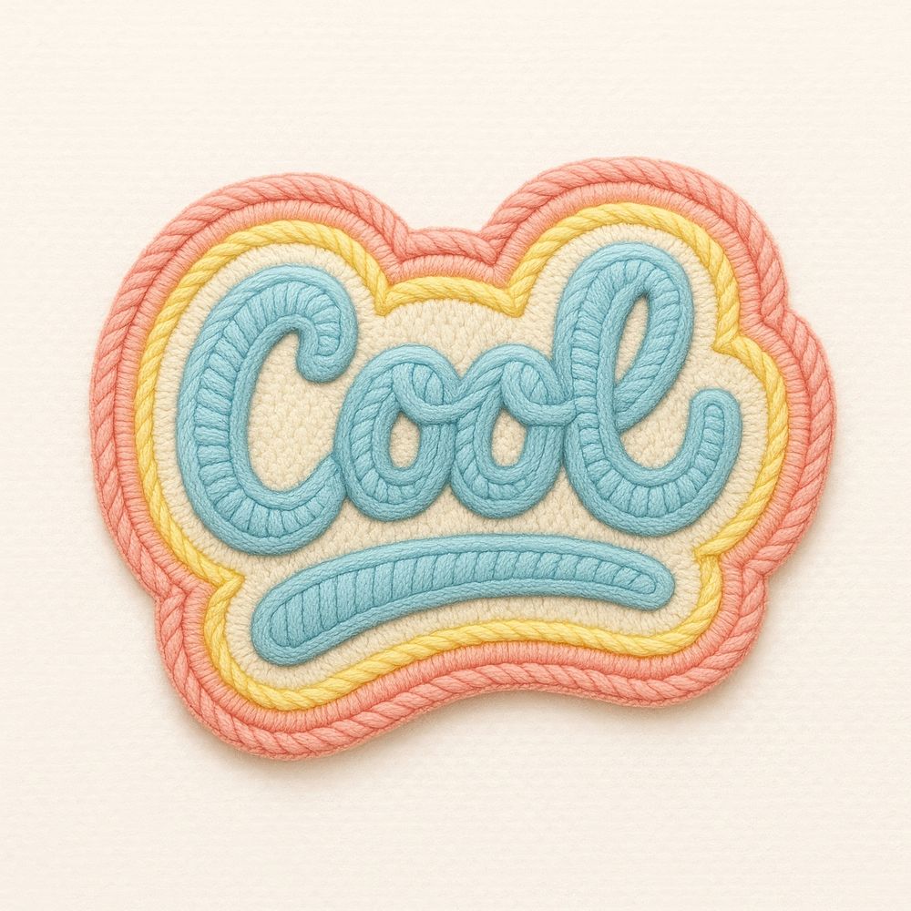 Colorful embroidered 'Cool' patch | Free Photo - rawpixel