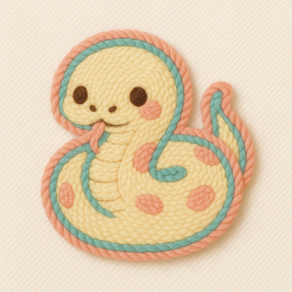 Cute embroidered snake design. | Free Photo - rawpixel
