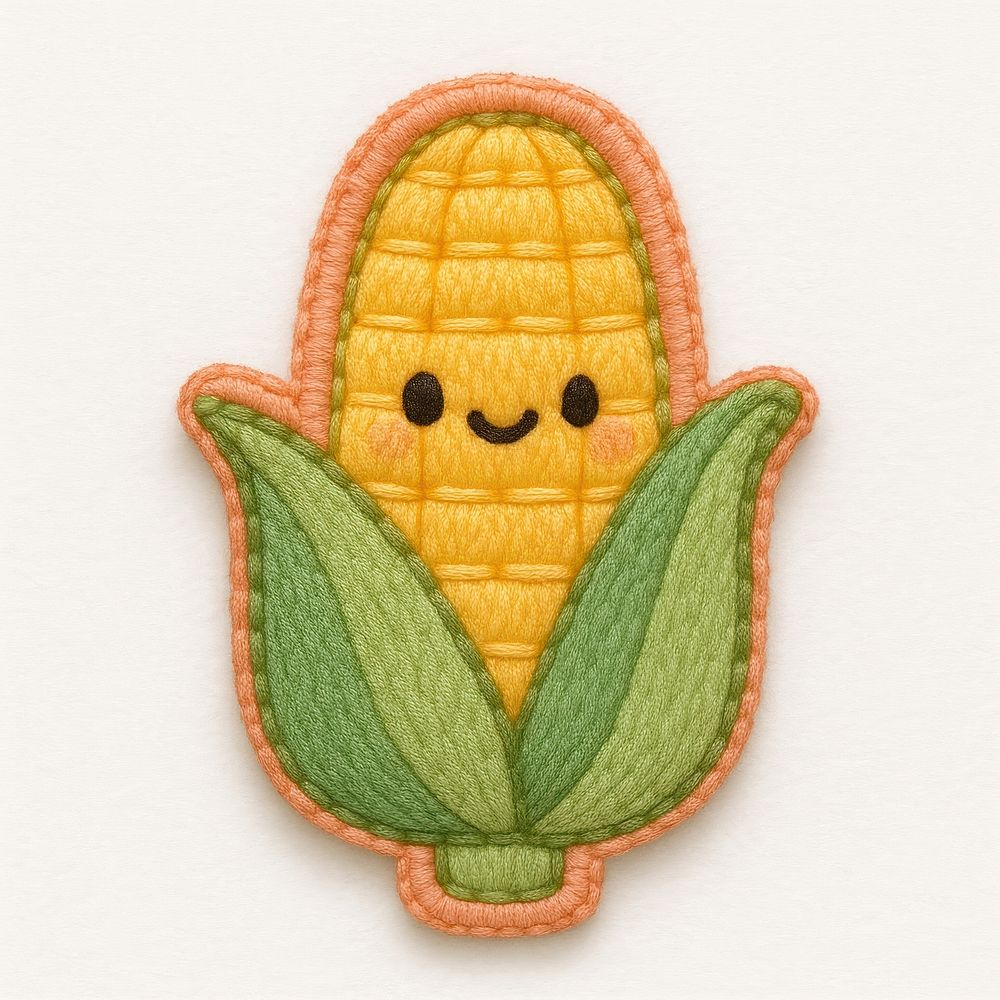 Cute embroidered corn patch | Free Photo - rawpixel