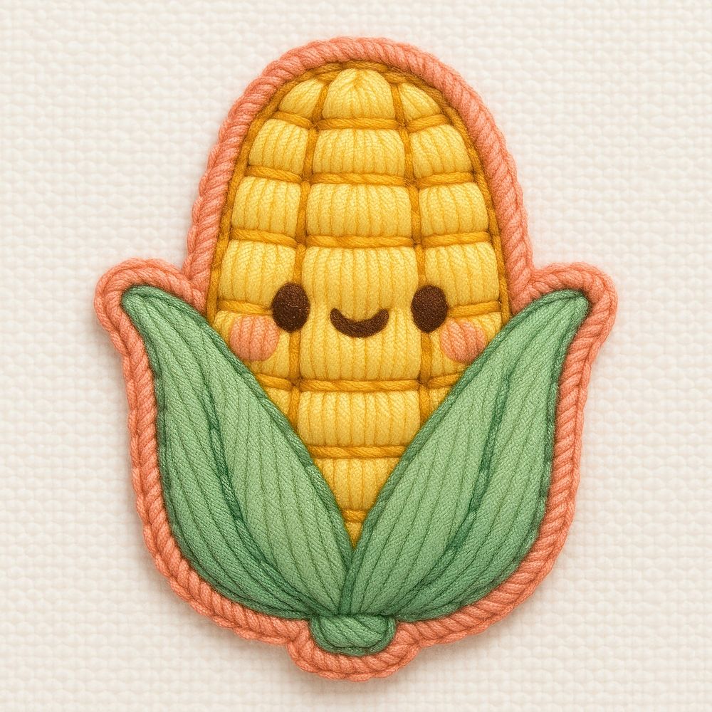 Cute embroidered corn patch | Free Photo - rawpixel