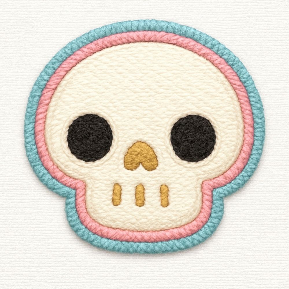 Colorful embroidered skull design. | Free Photo - rawpixel