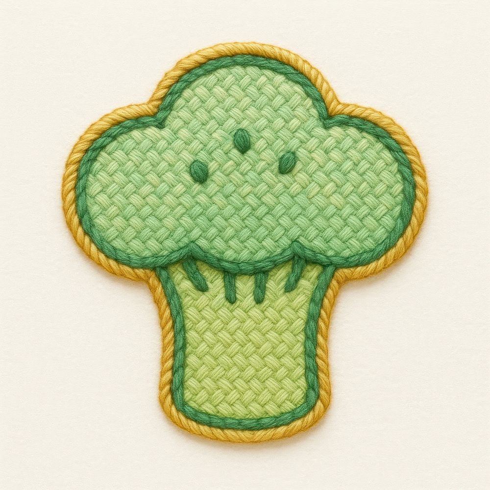 Whimsical embroidered broccoli patch | Free Photo - rawpixel