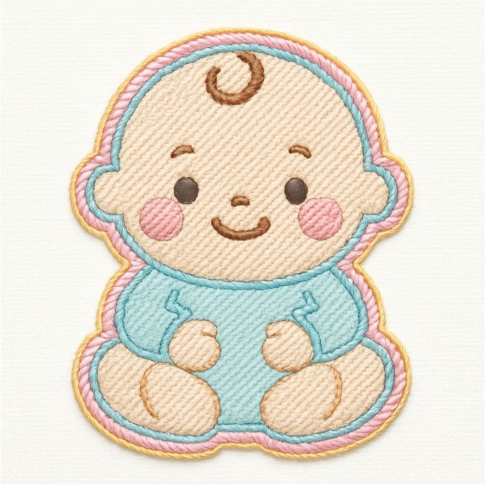 Cute embroidered baby patch | Free Photo - rawpixel