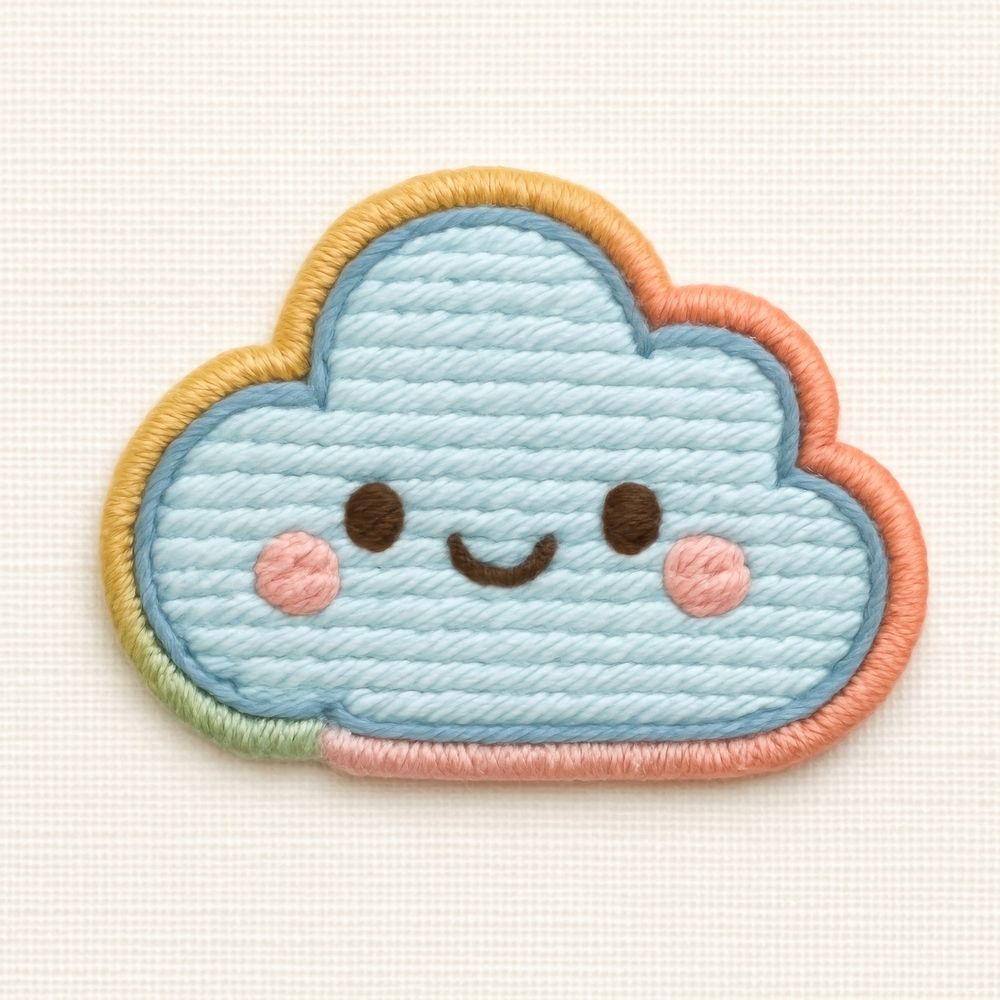 Cute embroidered cloud patch | Free Photo - rawpixel