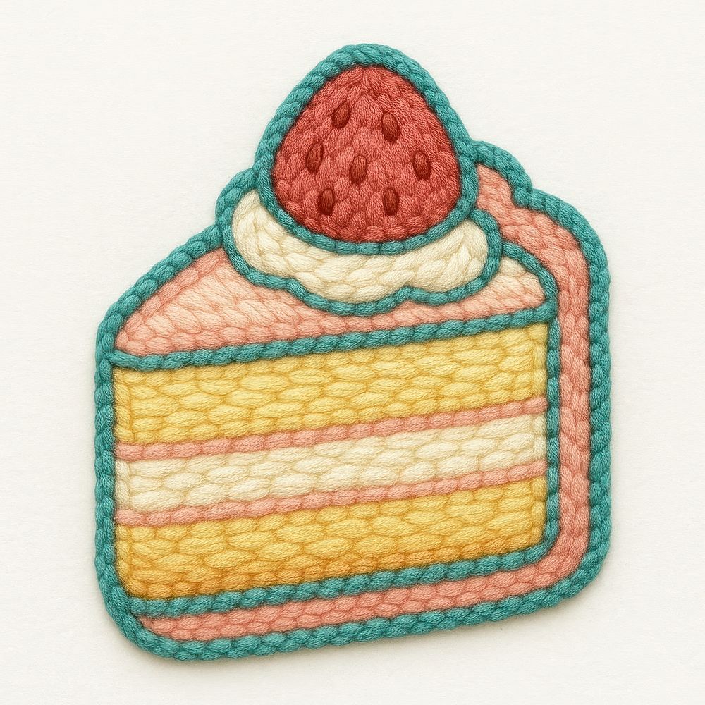 Colorful embroidered cake patch | Free Photo - rawpixel
