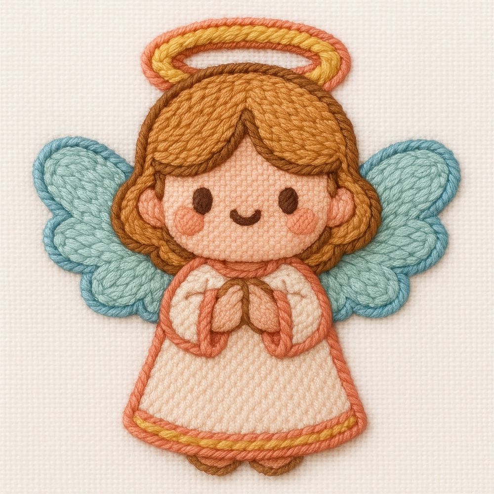 Cute embroidered angel design. | Free Photo - rawpixel