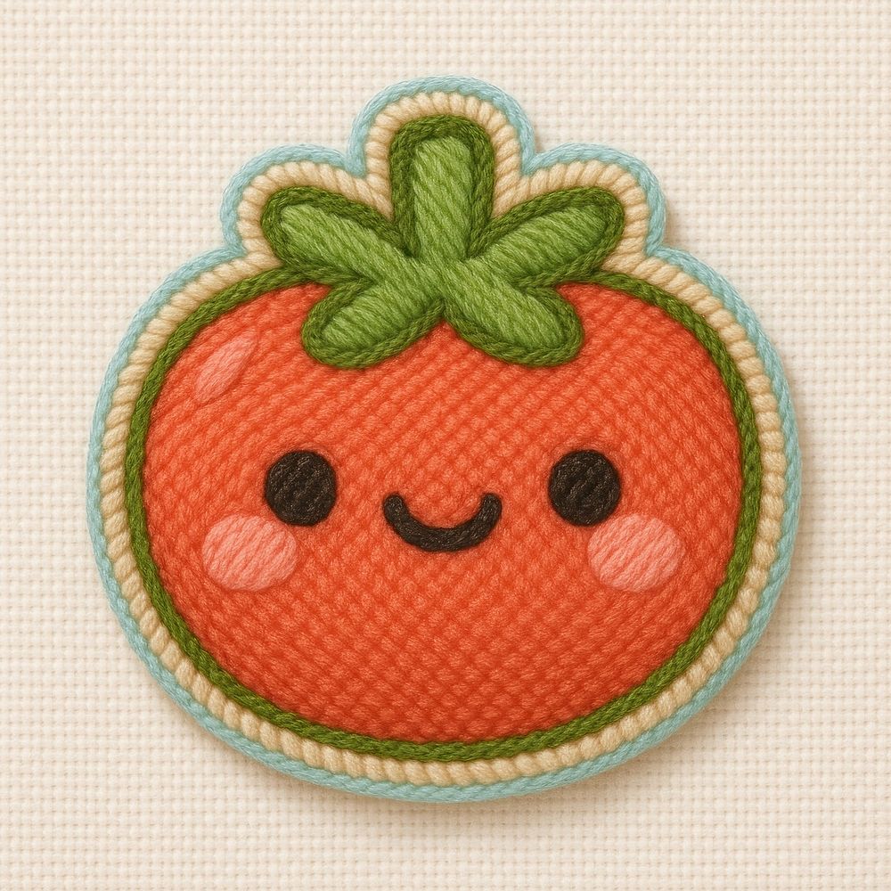 Cute embroidered tomato patch | Free Photo - rawpixel