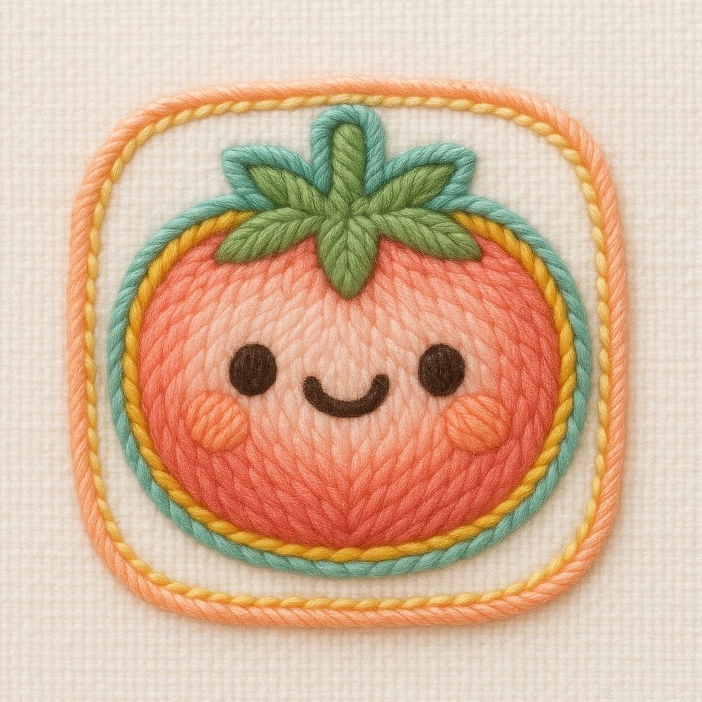 Cute embroidered tomato patch | Free Photo - rawpixel