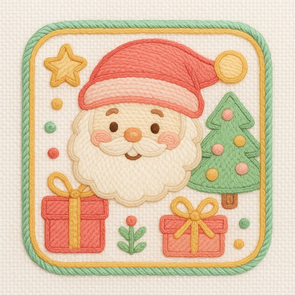 Festive embroidered Santa design | Free Photo - rawpixel